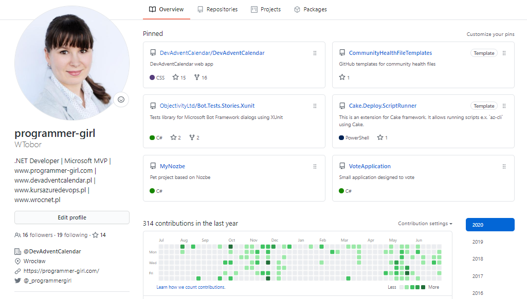 GitHub – README profilowe – Programmer-girl Weronika Mularczyk